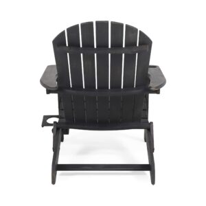 Christopher Knight Home Duncan Outdoor Acacia Wood Folding Adirondack Chairs (Set of 2), Dark Gray