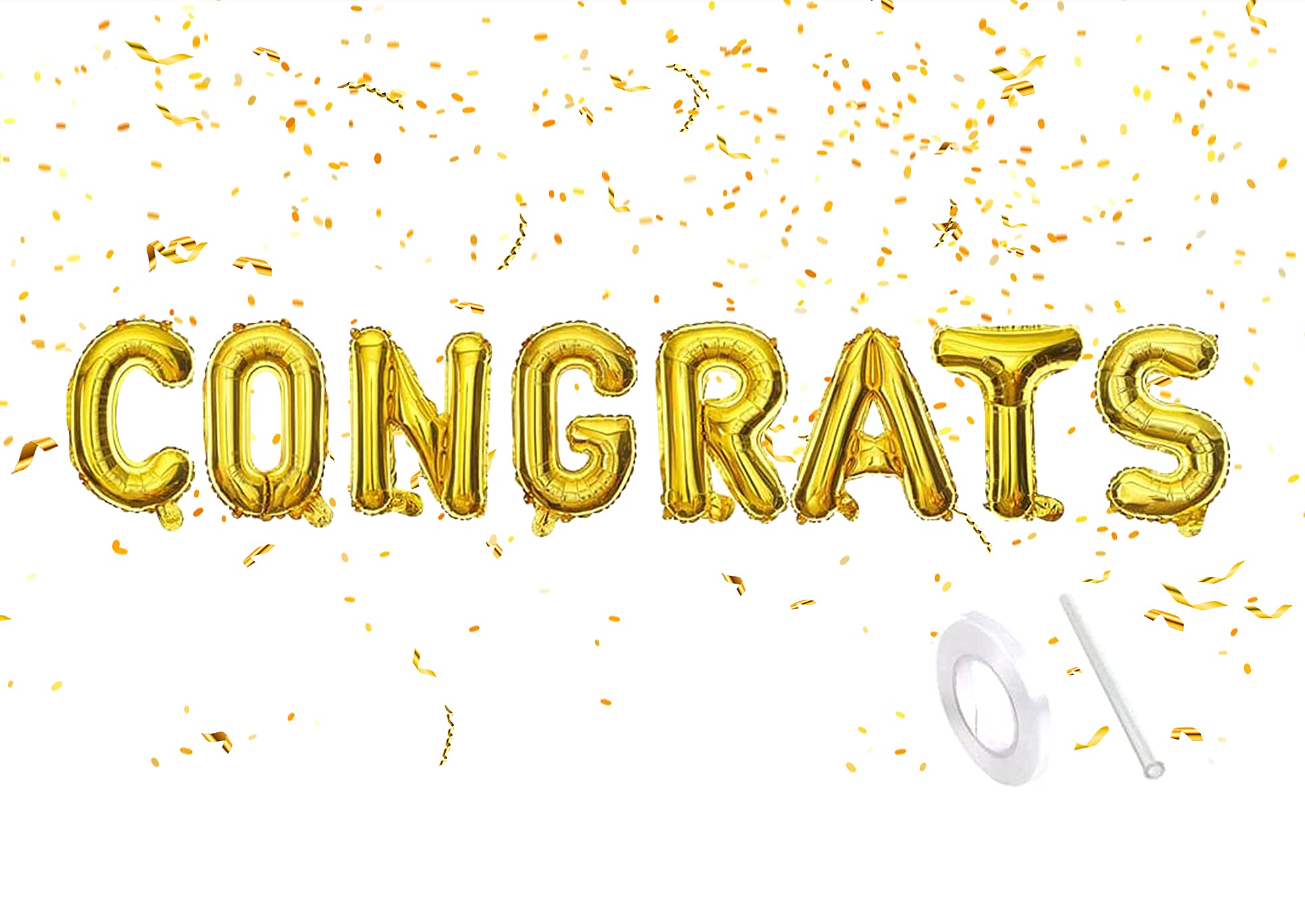 Congrats Balloons Congratulations Balloons Banner rose gold 16 inch letter Balloons Foil Mylar Balloons Set for Graduation Party Decorations Supplies,Congratulations Graduate Balloons,Retirement,