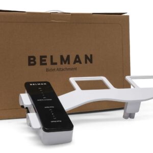 BELMAN Classic Bidet Toilet Attachment - Modern & Slim - Fresh Clean Water Sprayer - Self Cleaning Dual Wash Nozzles - Adjustable Water Pressure - Non-Electric Quick Installation - Black