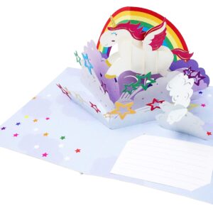 Be A Unicorn - 3D Pop Up Greeting Card For All Occasions - Love, Birthday, Christmas, Goodluck, Congrats, Get Well - Message Note for Personalized - Amazing, Happy Gift - Thick Envelope, Fold Flat