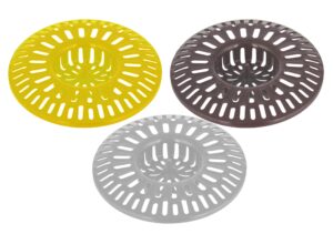 basket screen cover for bathroom 3 inches - pack of 3 - shower hair stopper - tub food catcher - bath drain strainer - trap for sink