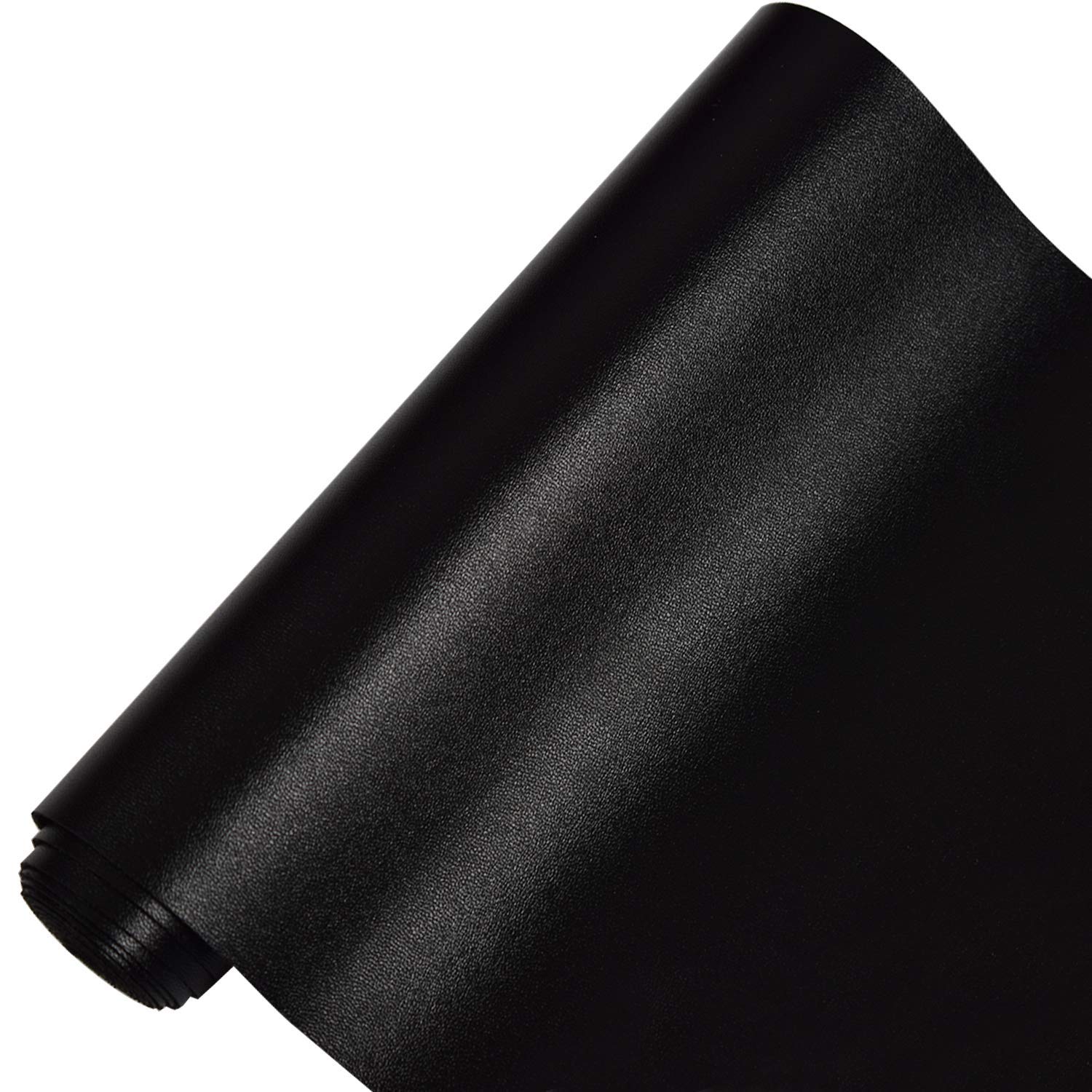 RAMYA Smooth Solid Color Faux Leather Sheets (7.8 "X53") PU Leather is Very Suitable for Making DIY Earrings, Making Crafts, Bows, Sewing (Black)