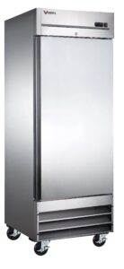 commercial grade refrigerator | stainless steel | 1 self closing door | 29" x 32.25" x 82.5" | digital temperature controller | 23 cu. ft. | 3 adjustable shelves | r-290 natural refrigerant