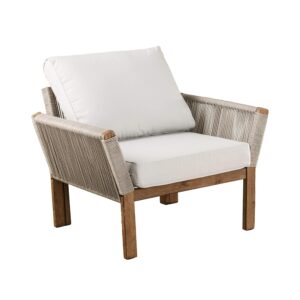 SEI Furniture Brendina Outdoor Armchair, Natural, White