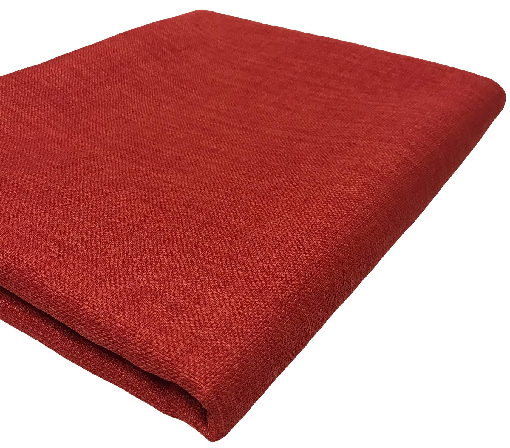 A-Express Faux Linen Fabric - Linen Type Material by The Yard with Backing - 57" Wide Linen Look Upholstery Fabric for Car Seats, Curtains, Tablecloth, Sewing, Bags - 1 Yard 57" x 36" Dark Red