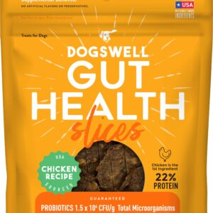 Dogswell Gut Health Slices Functional Dog Treats, Chicken 8 oz. Bag