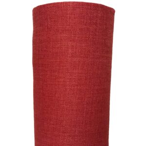 A-Express Faux Linen Fabric - Linen Type Material by The Yard with Backing - 57" Wide Linen Look Upholstery Fabric for Car Seats, Curtains, Tablecloth, Sewing, Bags - 1 Yard 57" x 36" Dark Red