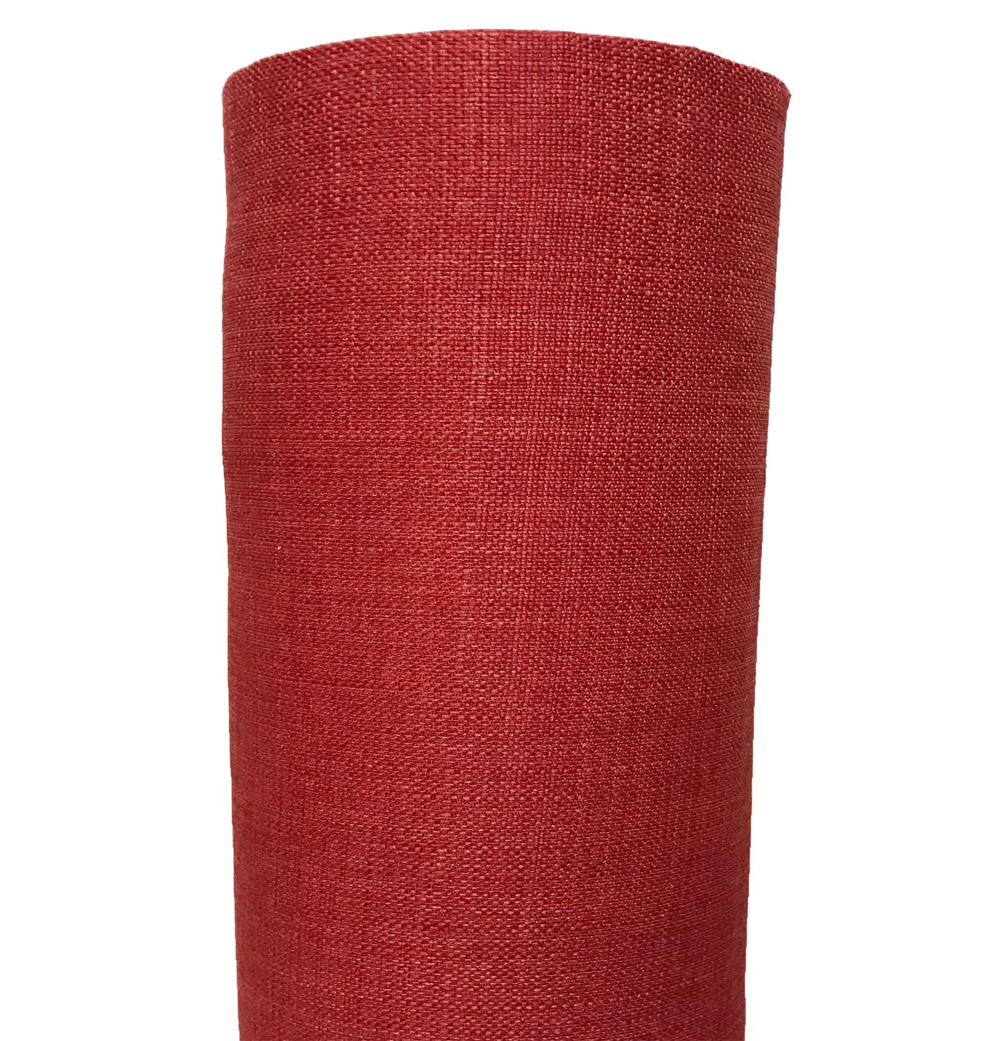 A-Express Faux Linen Fabric - Linen Type Material by The Yard with Backing - 57" Wide Linen Look Upholstery Fabric for Car Seats, Curtains, Tablecloth, Sewing, Bags - 1 Yard 57" x 36" Dark Red