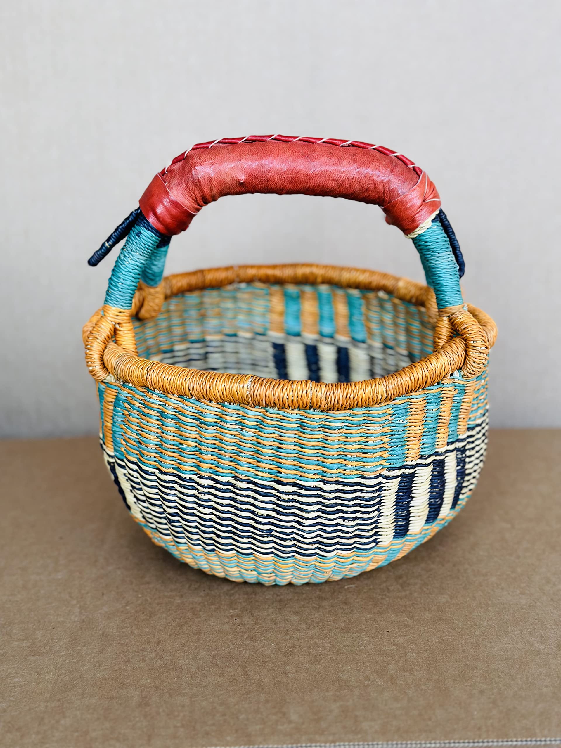 Bolga African Bolga Ghana Basket Fair Trade Ghana Baskets toys Egg baskets Orange (Mini : 7"-9")