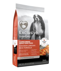 exclusive | signature large breed chicken & brown rice comfort care | adult dog food | (30 pound (30 lb.) bag)