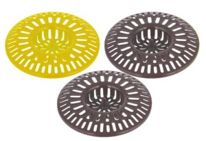 shower drain stopper hair catcher 3 inches - pack of 3 - sink strainer for bathroom - trap cover for bathtub - catching basket for tub - bath catchers