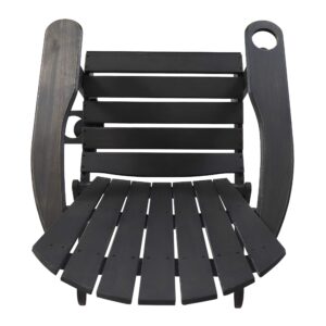 Christopher Knight Home Duncan Outdoor Acacia Wood Folding Adirondack Chairs (Set of 2), Dark Gray