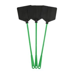 ofxdd rubber fly swatter, long fly swatter pack, fly swatter heavy duty, light green color (3 pack)