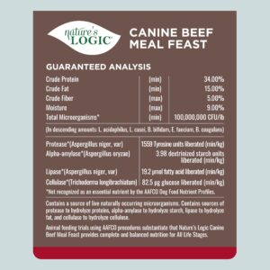 NATURE'S LOGIC Dog Food Canine Meal Feast, Beef