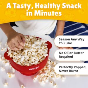 The Original HotPop Silicone Popcorn Maker - Microwave Popcorn Popper - Collapsible Bowl, Heat-Resistant, Easy to Clean, Ideal for Family Movie Nights, 15-Cup Capacity - Cherry