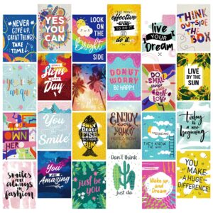 Deeplay Motivational Encouragement Greeting Cards, 24 Packs Holographic Inspirational Quote Cards, Get Well, Appreciation and Kindness Cards for Colleagues, Classmates, Family and Friend