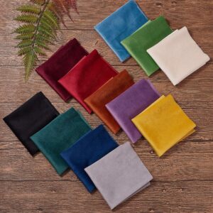 BENECREAT 12Pcs Assorted Double Sided Velvet Soft Fabric 7.8x11.4" Velvet Fabric for Wallet Purses Making and Other DIY Sewing Craft Project