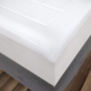 SensorPEDIC Euro Majestic 3-Zone Quilted Memory Foam 3-Inch Bed Topper, Full, White