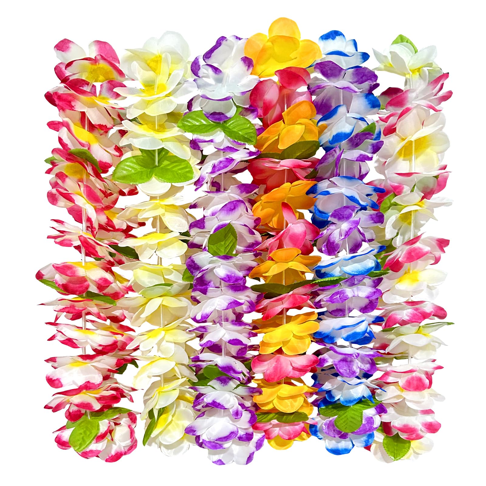 GoodUping 6 Count Thickened Hawaiian Leis, Perfect Luau Party Supplies for Summer Beach Vacations, Essential Party Decorations for Birthday, Graduation, and Wedding Celebrations