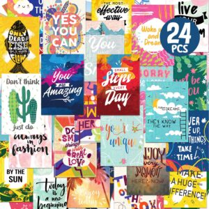 deeplay motivational encouragement greeting cards, 24 packs holographic inspirational quote cards, get well, appreciation and kindness cards for colleagues, classmates, family and friend