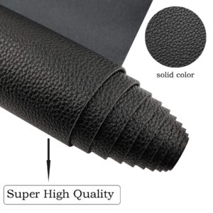 AOUXSEEM 11.8" x 52"(30cm x 132cm) Faux Leather Roll for Bows Earrings Handbag Wallet Purses Sewing Craft Making Handmade Synthetic Fabric (Classic Black)