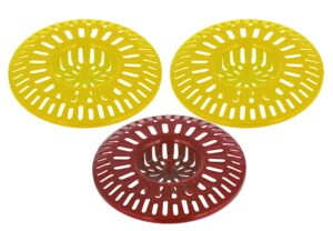 kitchen sink basket cover 3 inches - pack of 3 - bathroom hair stopper - bathtub drain strainer - trap for shower