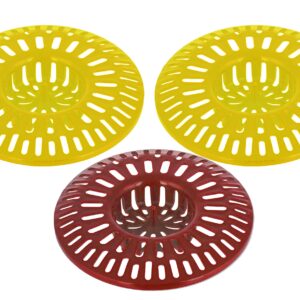 Kitchen Sink Basket Cover 3 inches - Pack of 3 - Bathroom Hair Stopper - Bathtub Drain Strainer - Trap for Shower