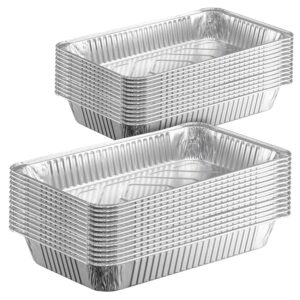 tiger chef aluminum foil pans - full size deep roasting pan 21x13 - steam table pans - pack of 30