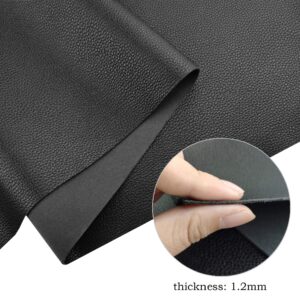 AOUXSEEM 11.8" x 52"(30cm x 132cm) Faux Leather Roll for Bows Earrings Handbag Wallet Purses Sewing Craft Making Handmade Synthetic Fabric (Classic Black)