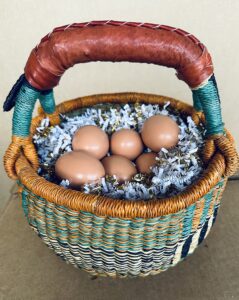 bolga african bolga ghana basket fair trade ghana baskets toys egg baskets orange (mini : 7"-9")