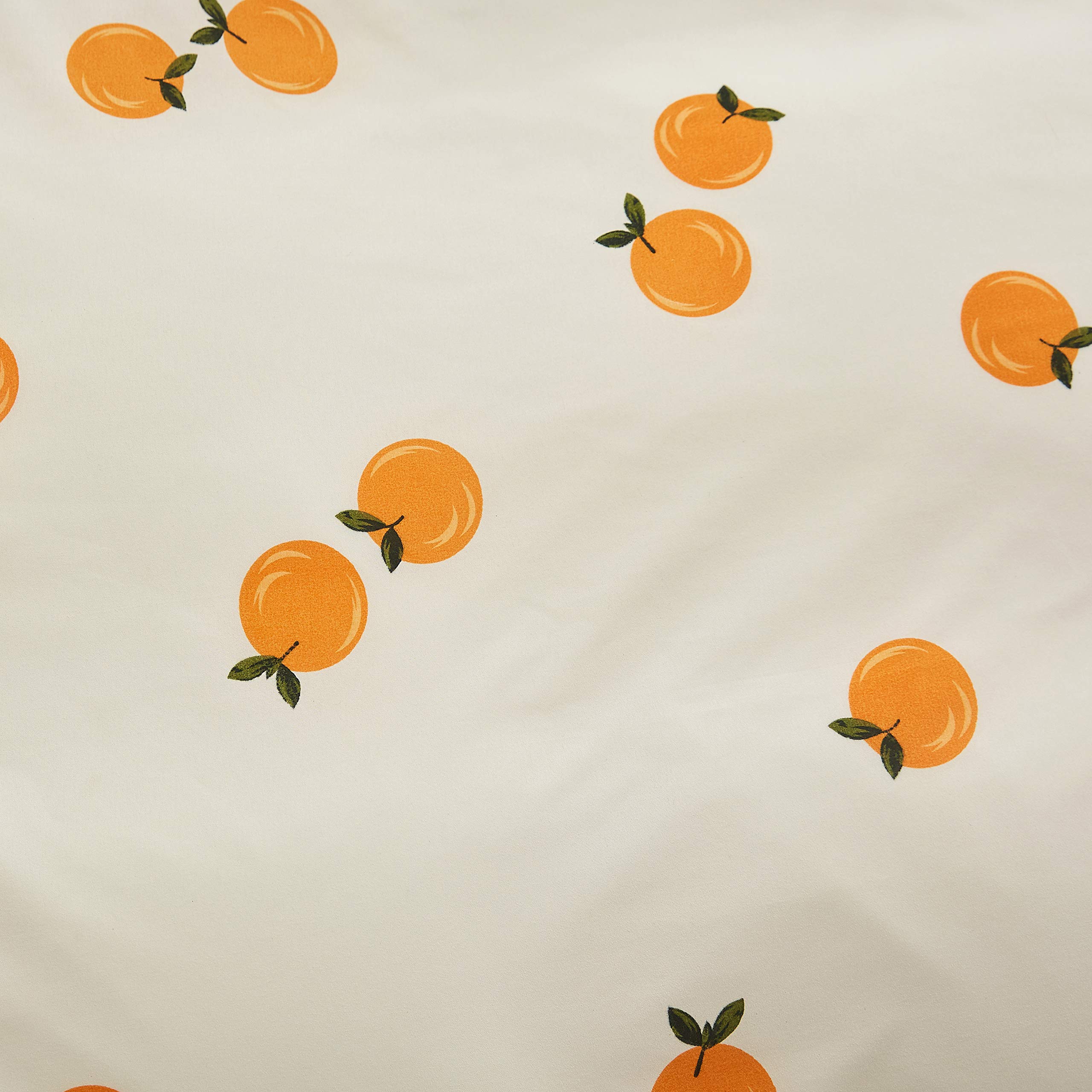 LAMEJOR Duvet Cover Set Queen Size Orange Tangerine Fruit Pattern Luxury Soft Bedding Set Comforter Cover (1 Duvet Cover+3 Pillowcases) Off-White