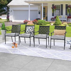 lokatse home 5-piece outdoor patio metal dining set