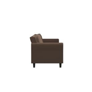 BOWERY HILL Microfiber Sofa Couch in Brown