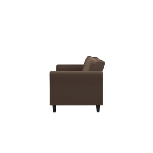 BOWERY HILL Microfiber Sofa Couch in Brown