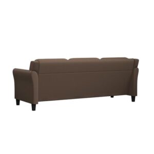 BOWERY HILL Microfiber Sofa Couch in Brown