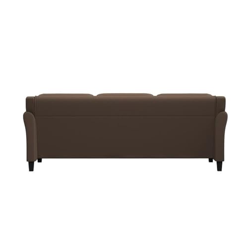 BOWERY HILL Microfiber Sofa Couch in Brown