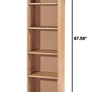 Furniture Dash - Narrow Bookshelf - Corner Shelf - Storage Cabinet - Laundry Room Organization - Shelves - 18.11" W, 7.87" D, 69.29" H - 24.21lb (Antique Brown)