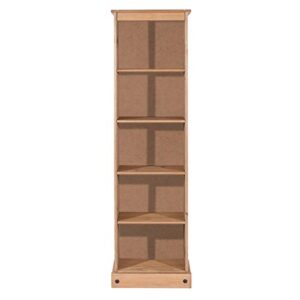 Furniture Dash - Narrow Bookshelf - Corner Shelf - Storage Cabinet - Laundry Room Organization - Shelves - 18.11" W, 7.87" D, 69.29" H - 24.21lb (Antique Brown)