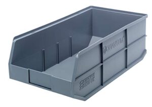 quantum storage k-ssb485gy-3 3-pack stackable plastic shelf bin, 20-1/2" x 11" x 7", gray