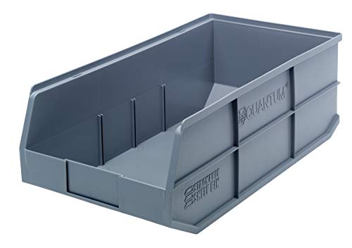 Quantum Storage K-SSB485GY-3 3-Pack Stackable Plastic Shelf Bin, 20-1/2" x 11" x 7", Gray