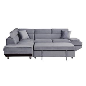 Lexicon Estelle Sectional Sofa Bed, Gray