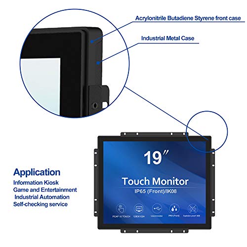 GreenTouch 19 inch Ultra Slim Touch Open Frame Monitor, HDMI/VGA/DVI Interface, 1280 x 1024 Resolution, Industrial Touch Display