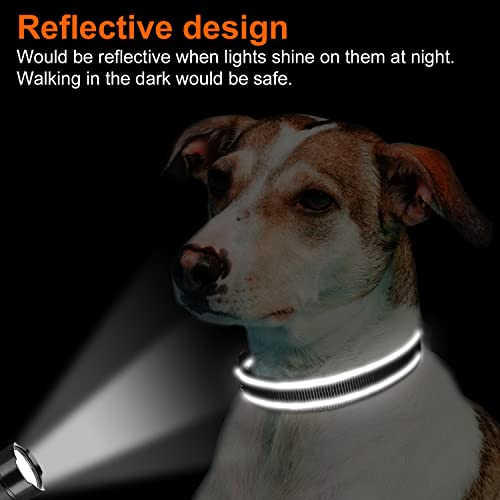 Joytale Reflective Dog Collar,Soft Neoprene Padded Breathable Nylon Pet Collar Adjustable for Medium Dogs,Black,M