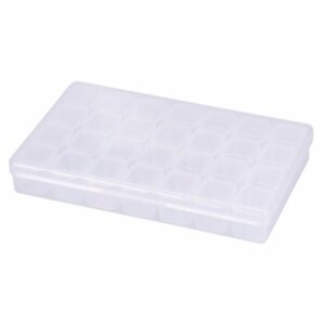 akoak 28-compartment transparent plastic storage box, separate lid, transparent compartment, nail art storage box, jewelry, rhinestone, beads, screws, organizer container