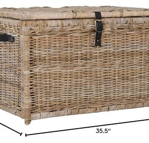 Misc 35" Wicker Storage Trunk Gray Rattan