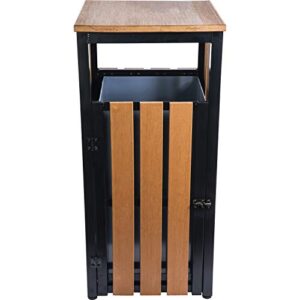 Lorell, LLR42692, Outdoor Waste Bin, 1, Teak