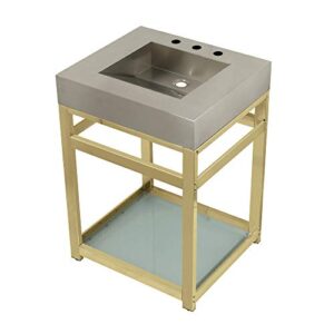 kingston brass kvsp2522b2 kingston commercial console sink, brushed/polished brass