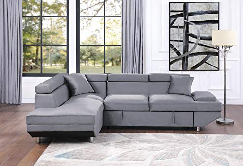 Lexicon Estelle Sectional Sofa Bed, Gray