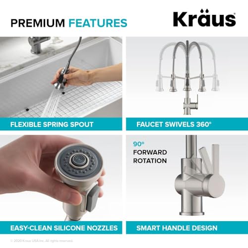 KRAUS Britt 2nd Gen Commercial Style Pull-Down Single Handle Kitchen Faucet in Brushed Brass, KPF-1691BB