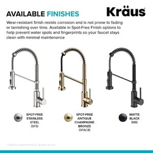 KRAUS Bolden Touchless Sensor Commercial Style 2-Function Single Handle Pull Down Kitchen Faucet in Matte Black, KSF-1610MB